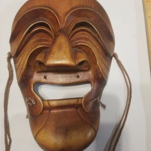 Unique Vintage | Art | Vintage Wood Happy Mask | Poshmark